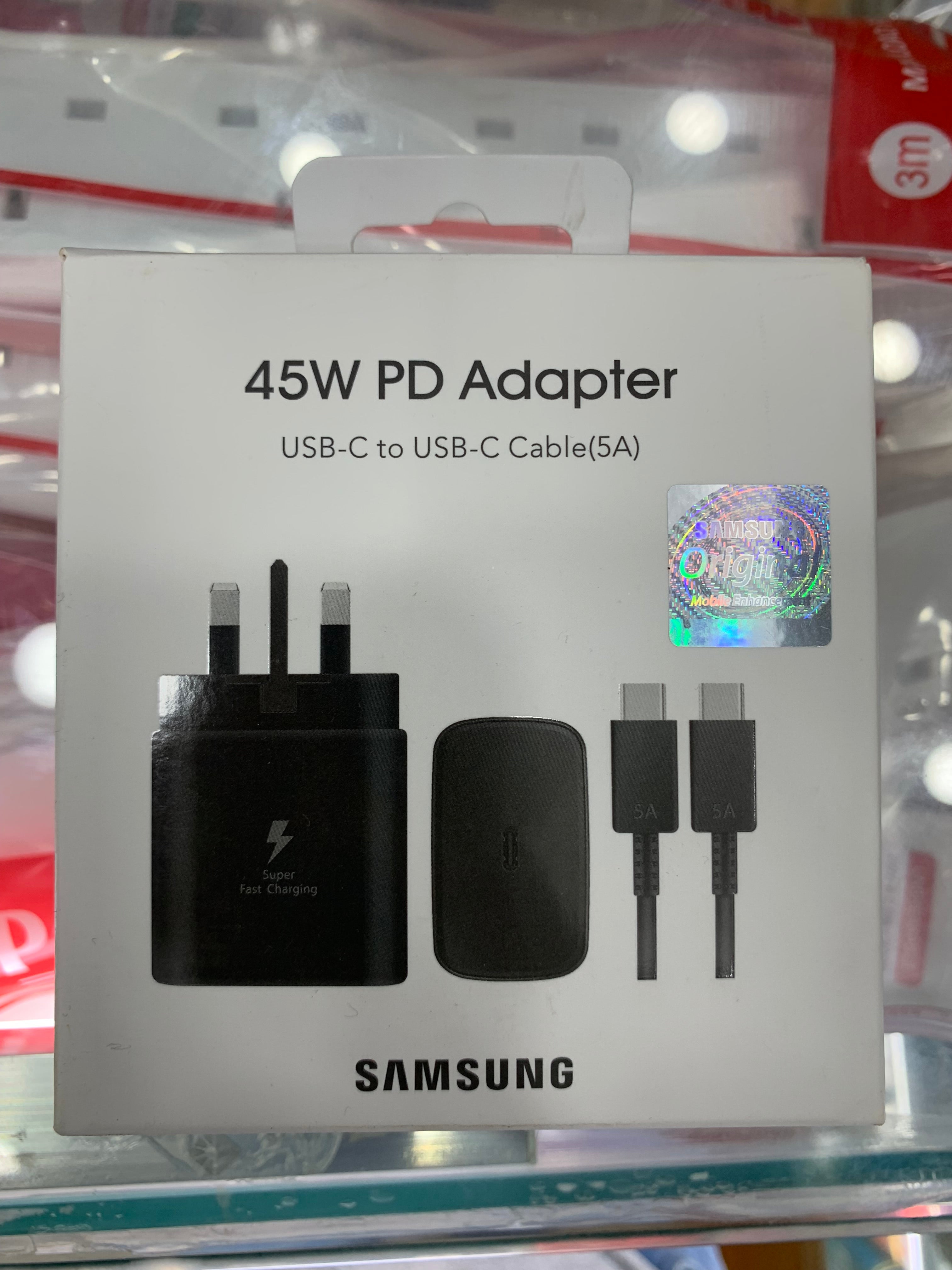 Samsung 45W PD Adapter + Usb-C to Usb-C cable (5A) – kniezOn Uganda