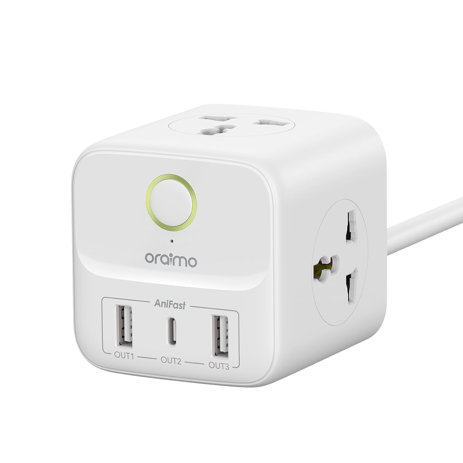 Oraimo 6-in-1 Power Extension Cube – Versatile Power Solution for Your ...